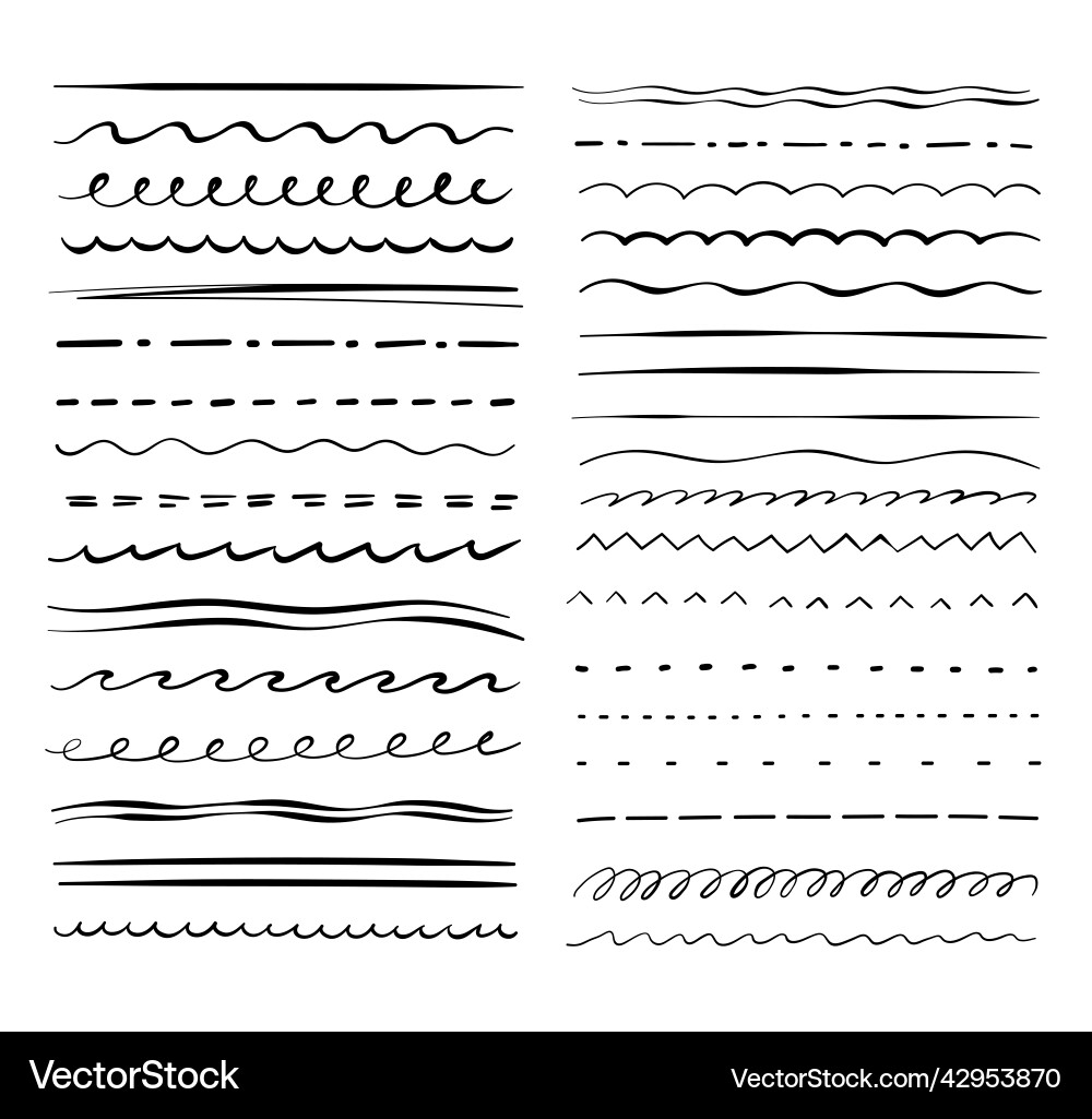 Emphasis lines underlines strokes rough sloppy Vector Image