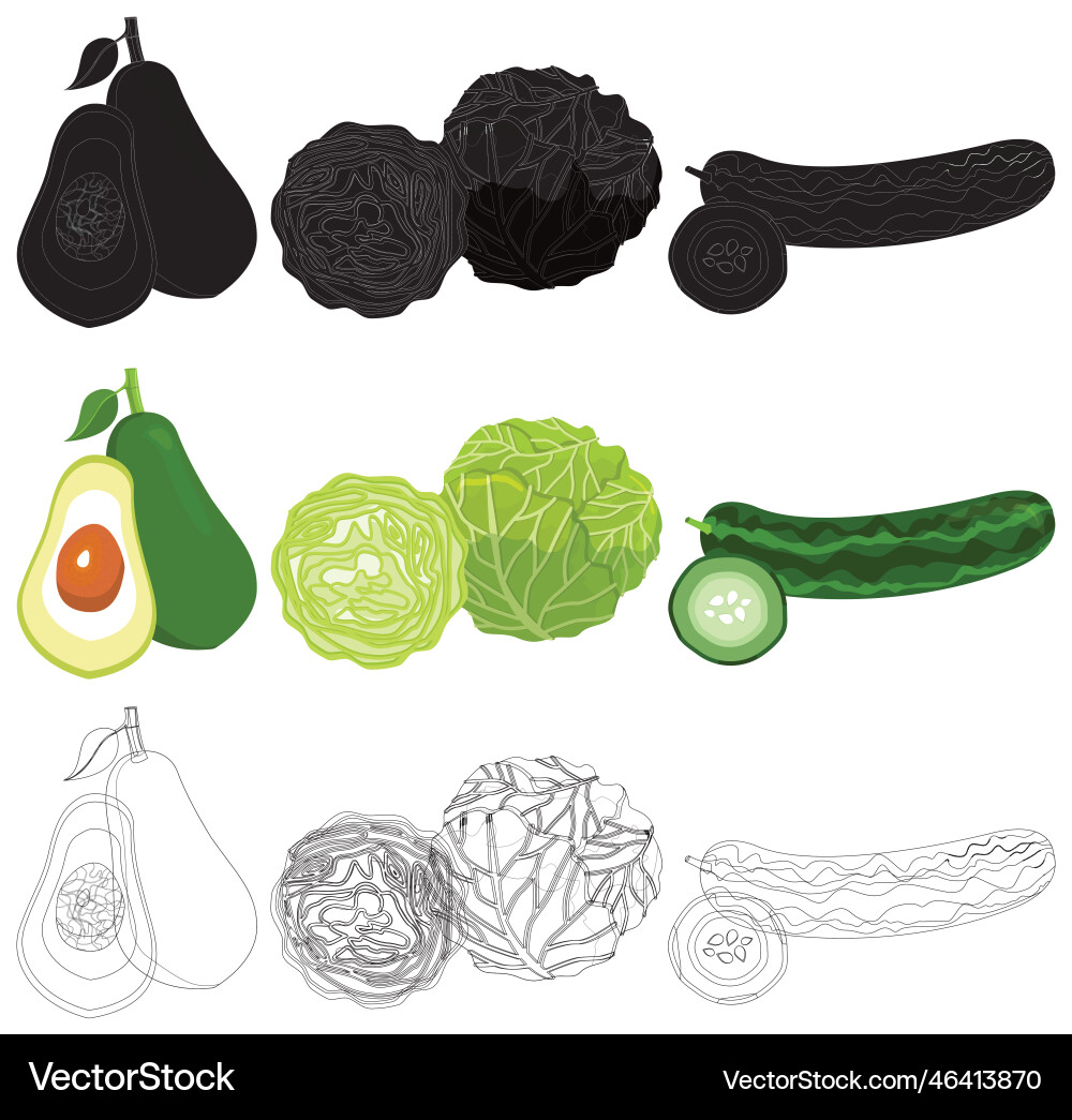 Fruits and vegetables designs Royalty Free Vector Image