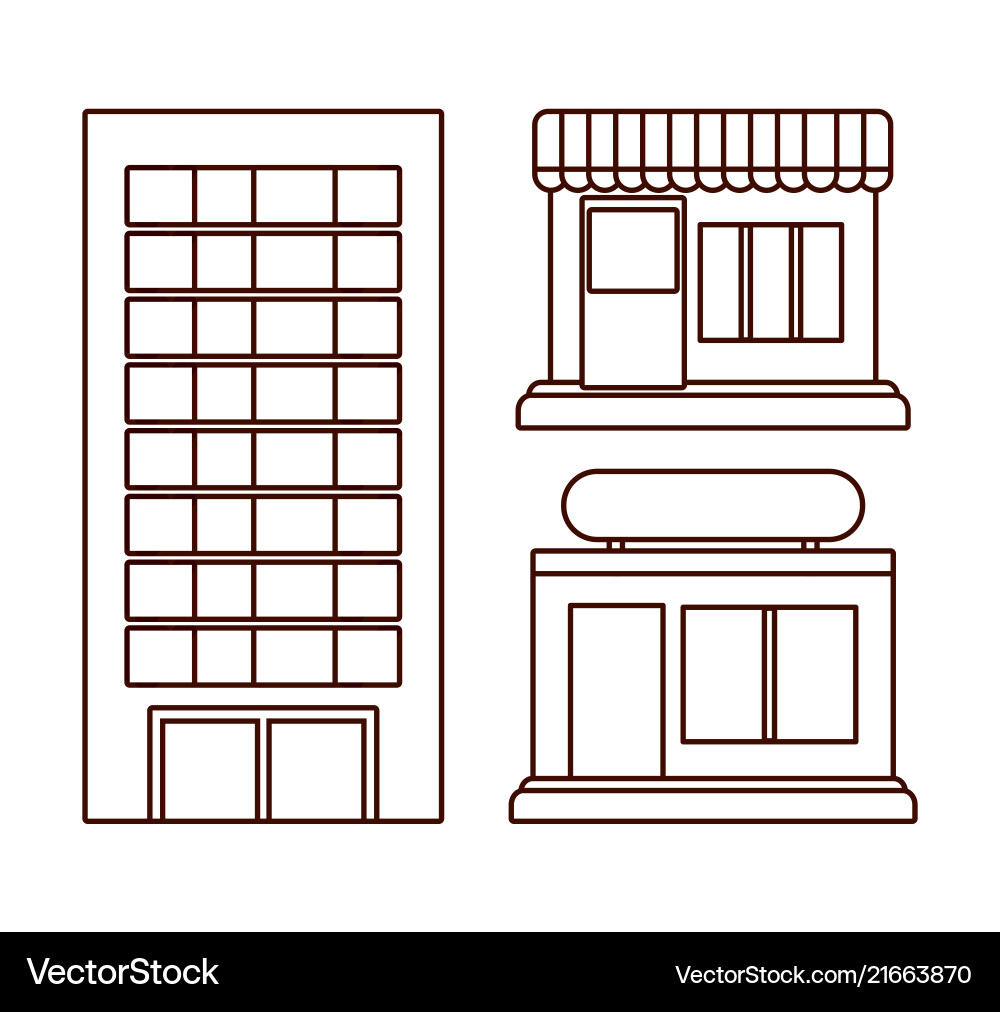 Icon set of stores design Royalty Free Vector Image