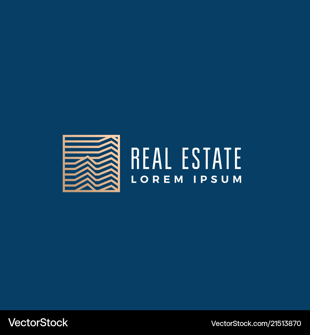 Linear real estate abstract sign symbol Royalty Free Vector