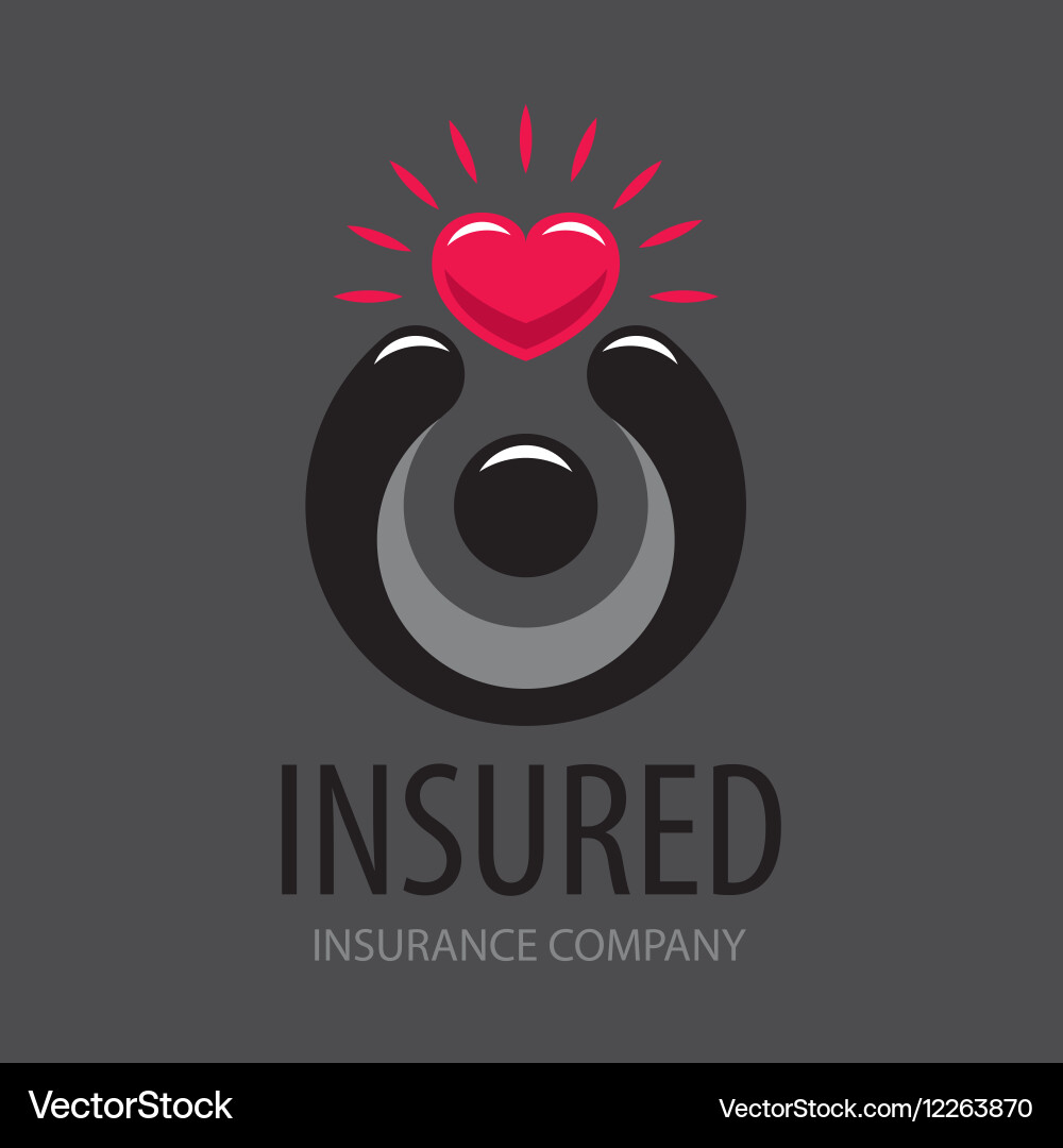 Logo man holding a heart Royalty Free Vector Image