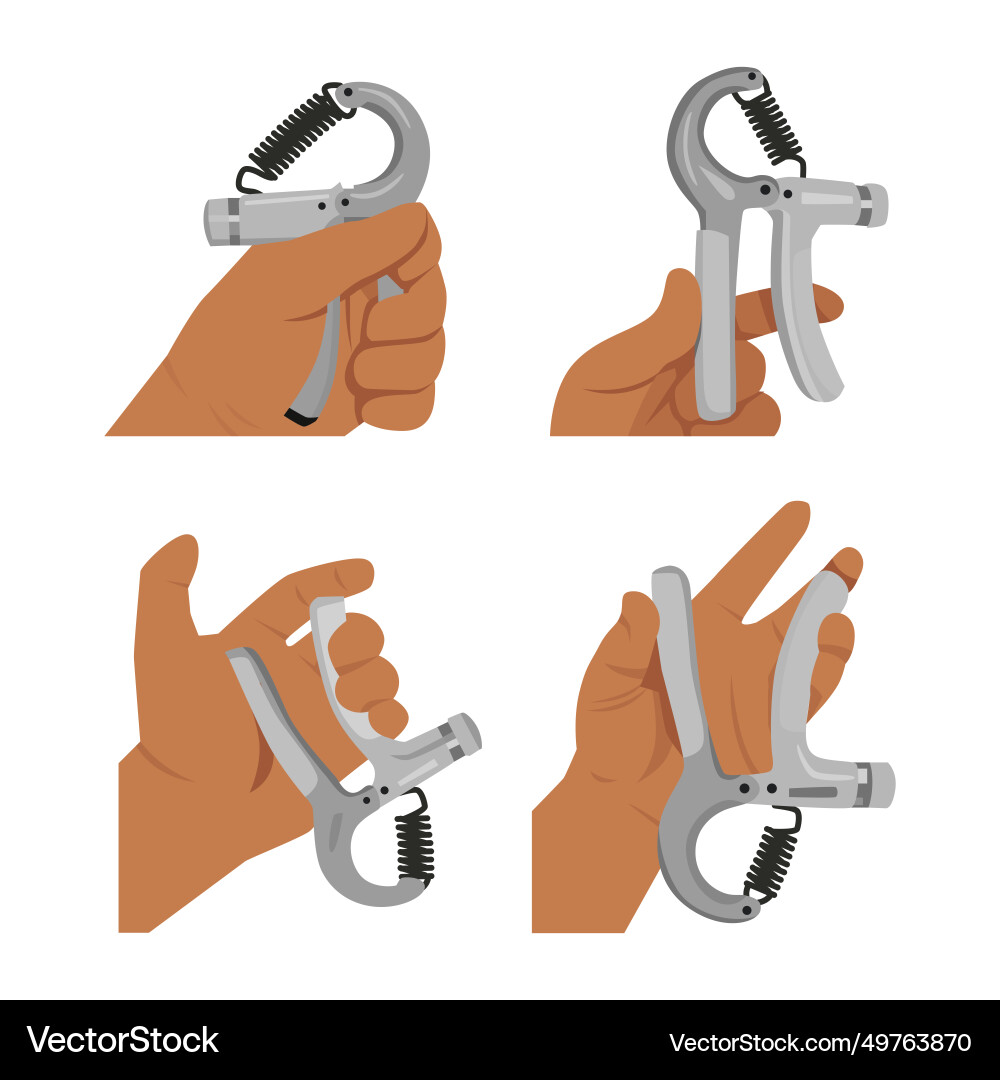 Man doing hand grip with strengthener Royalty Free Vector