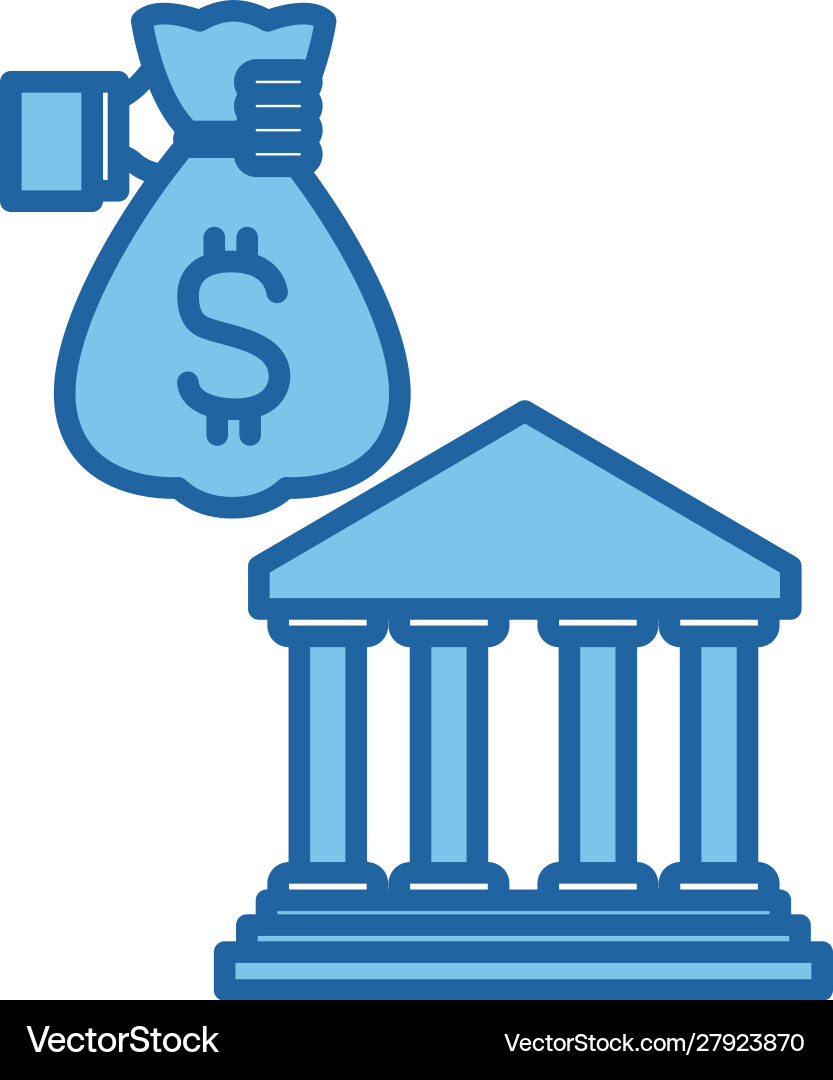 Money line and fill style Royalty Free Vector Image