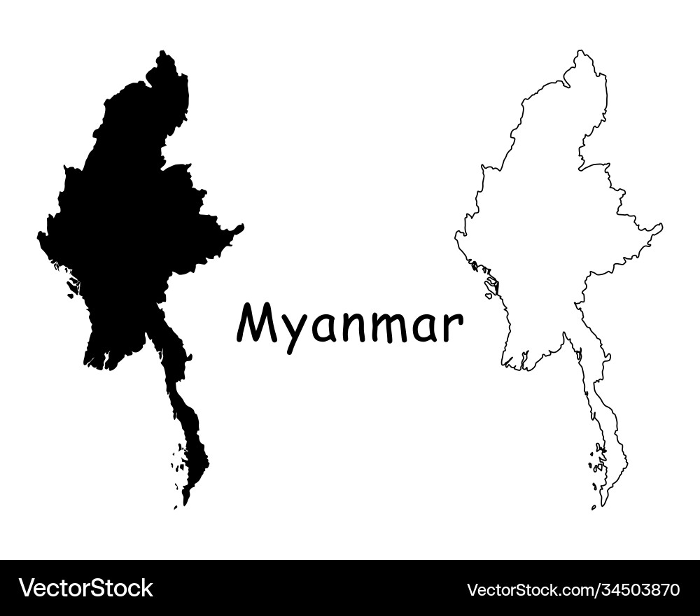 Myanmar map Royalty Free Vector Image - VectorStock