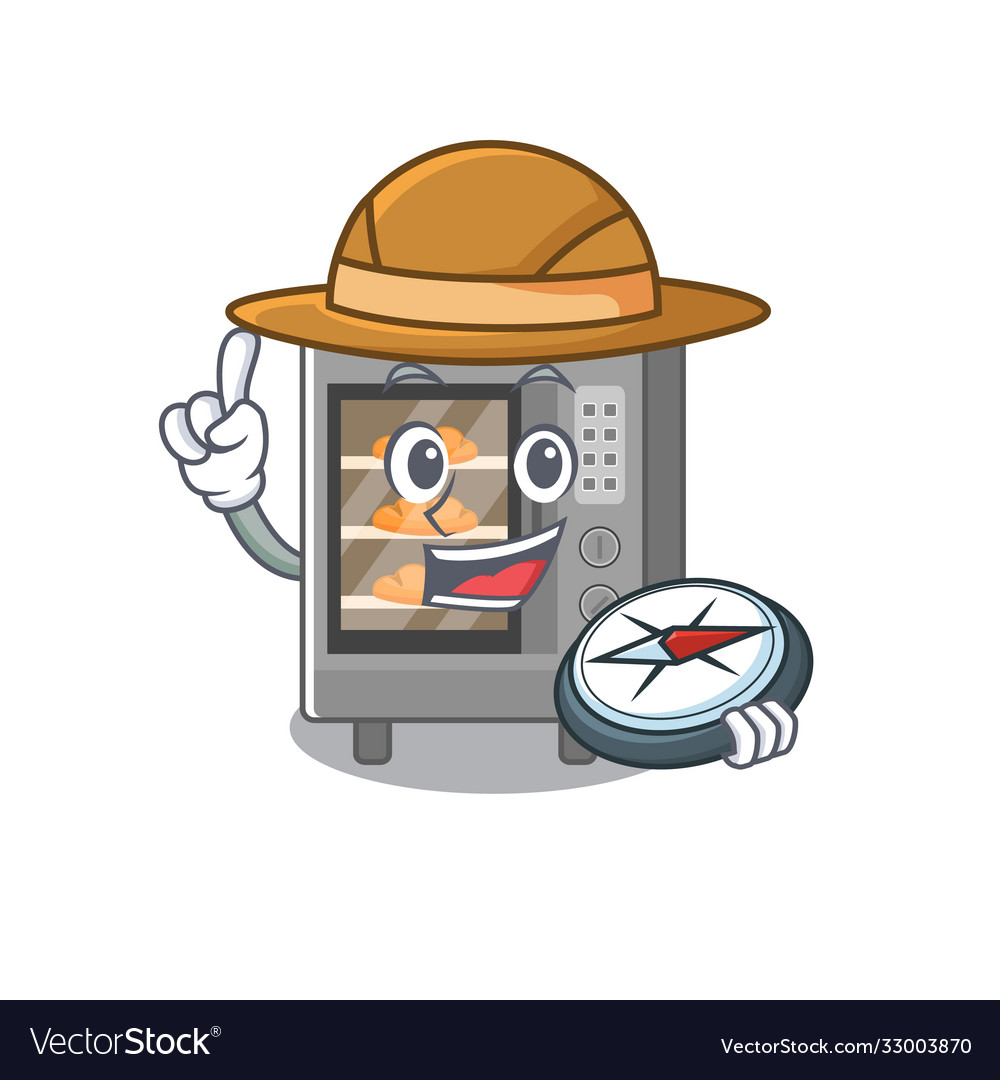 Oven Cake Experienced Explorer Using A Compass Vector Image