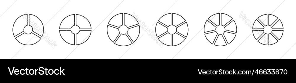 Pizza donut or pie chart templates circle Vector Image