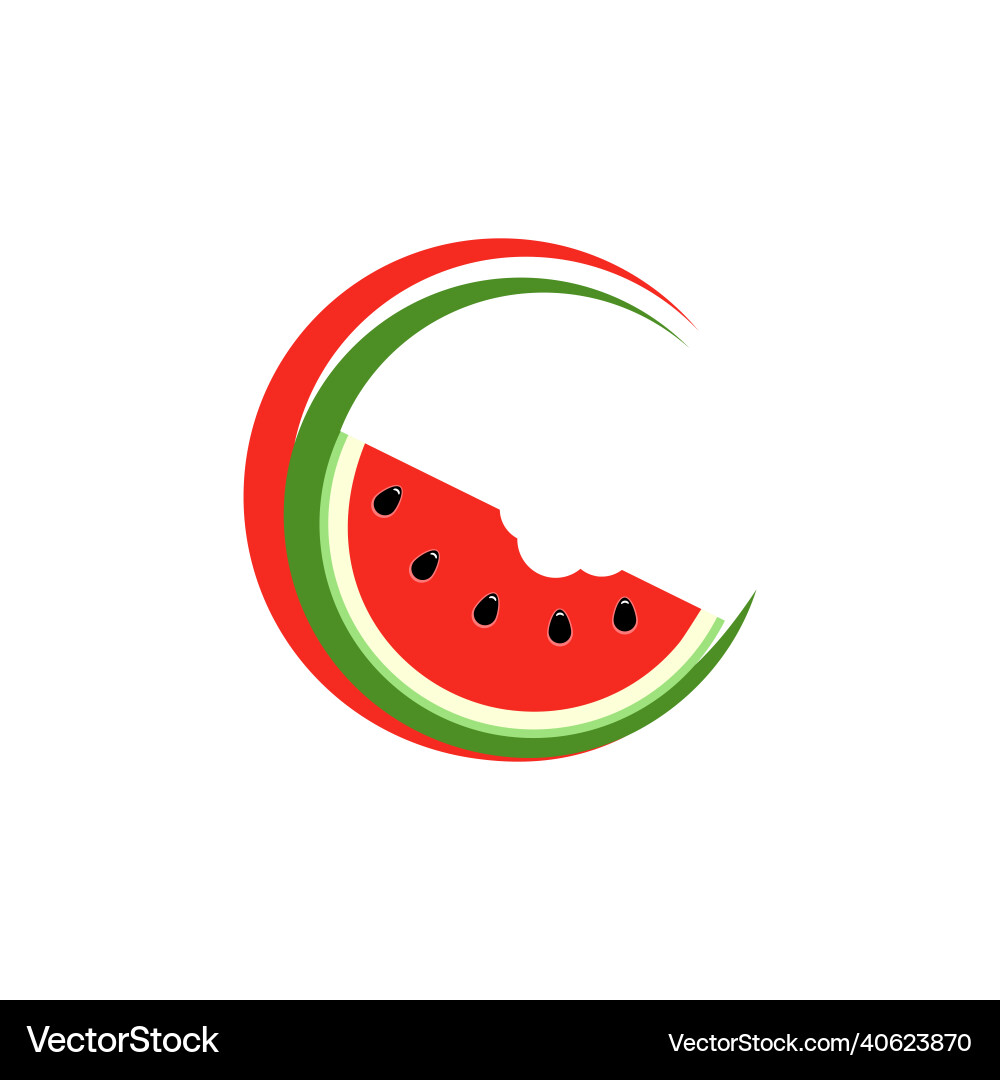 Red sign watermelon in circle modern and simple Vector Image