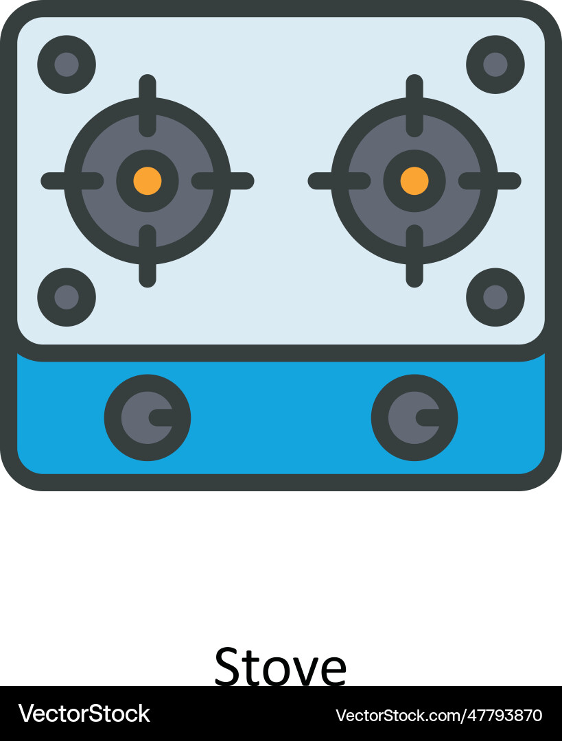Stove fill outline icon design Royalty Free Vector Image