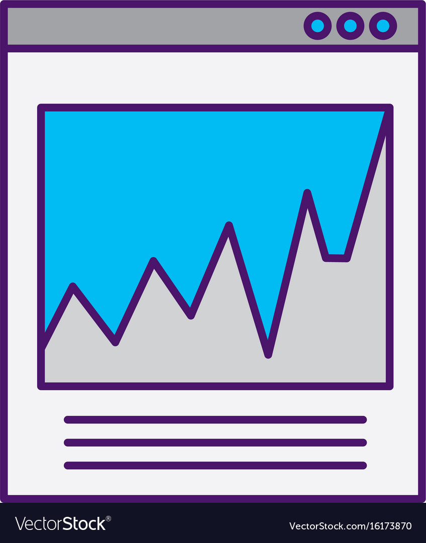 Template computer with statistics graph Royalty Free Vector