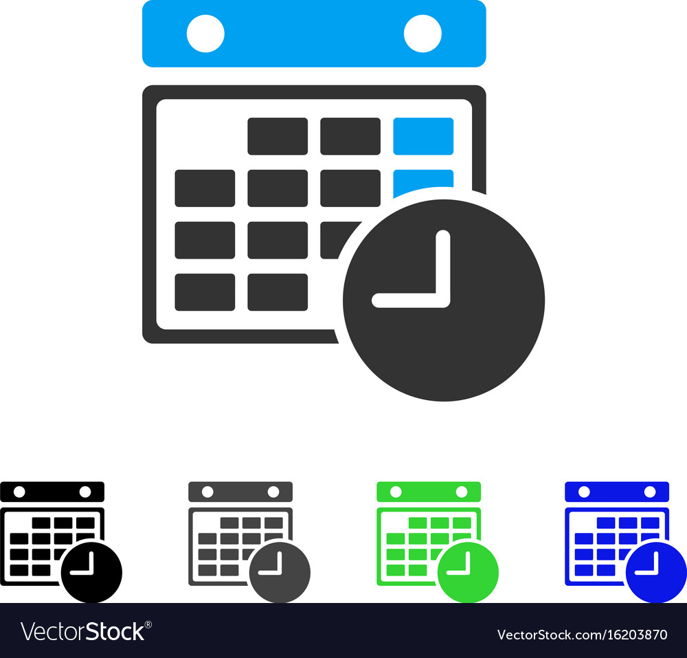 Time table flat icon Royalty Free Vector Image
