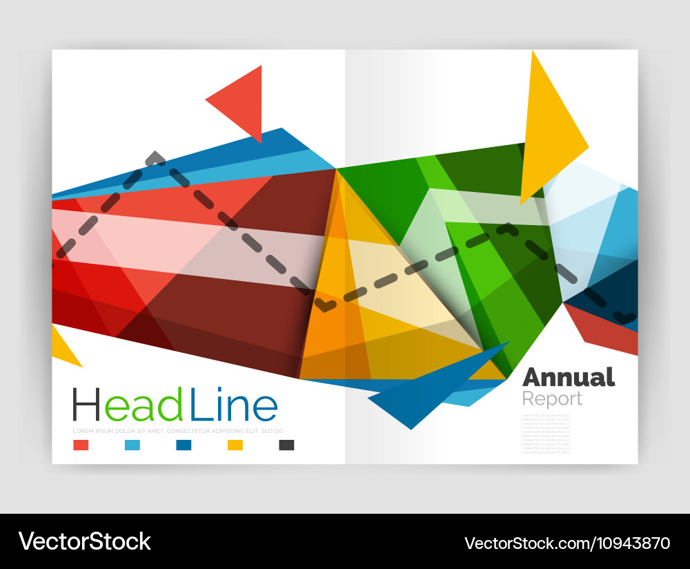 Triangles and lines annual report flyer brochure Vector Image