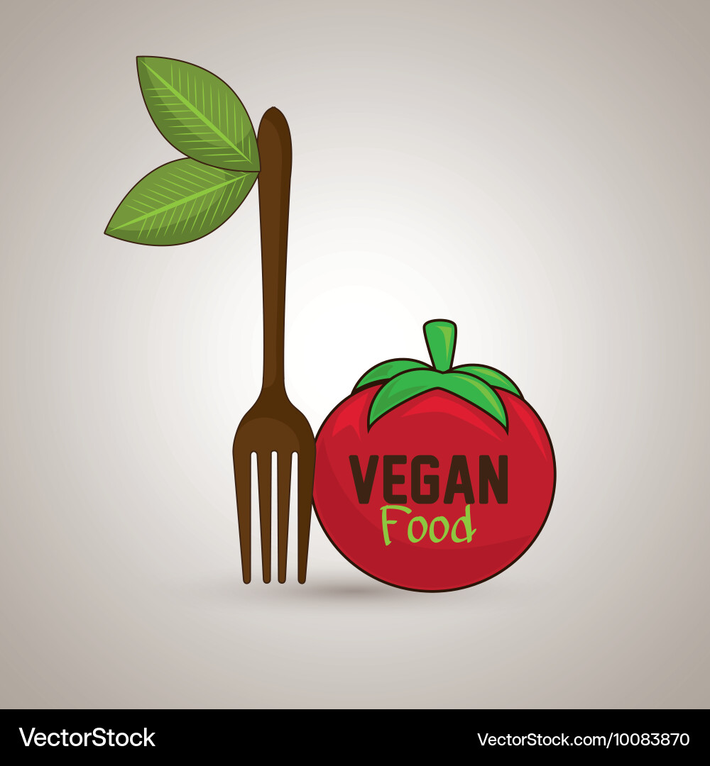 Vegan food healthy fork Royalty Free Vector Image