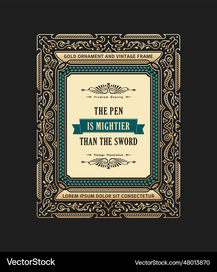 Vintage label and card calligraphic frame design Vector Image