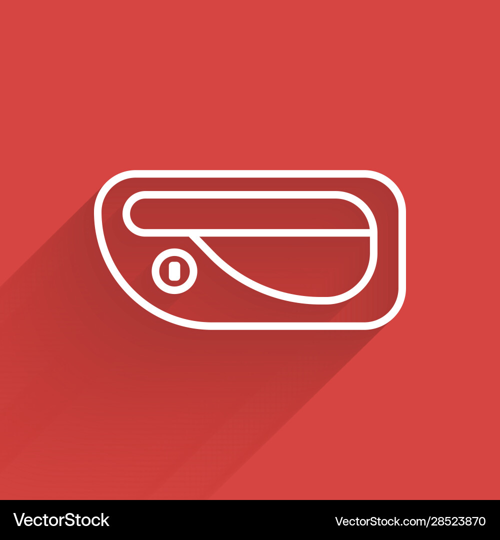 White line car door handle icon isolated with long