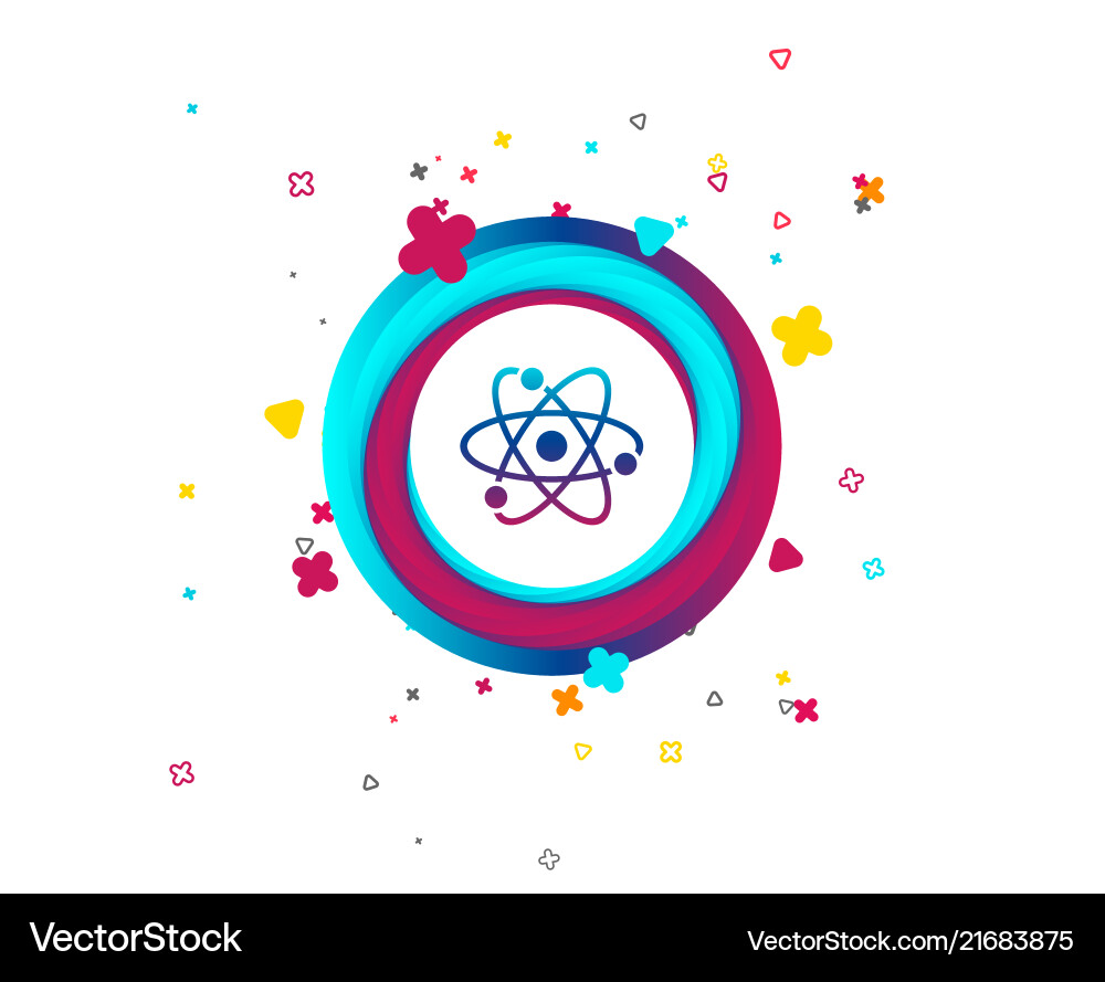 Atom sign icon part symbol Royalty Free Vector Image