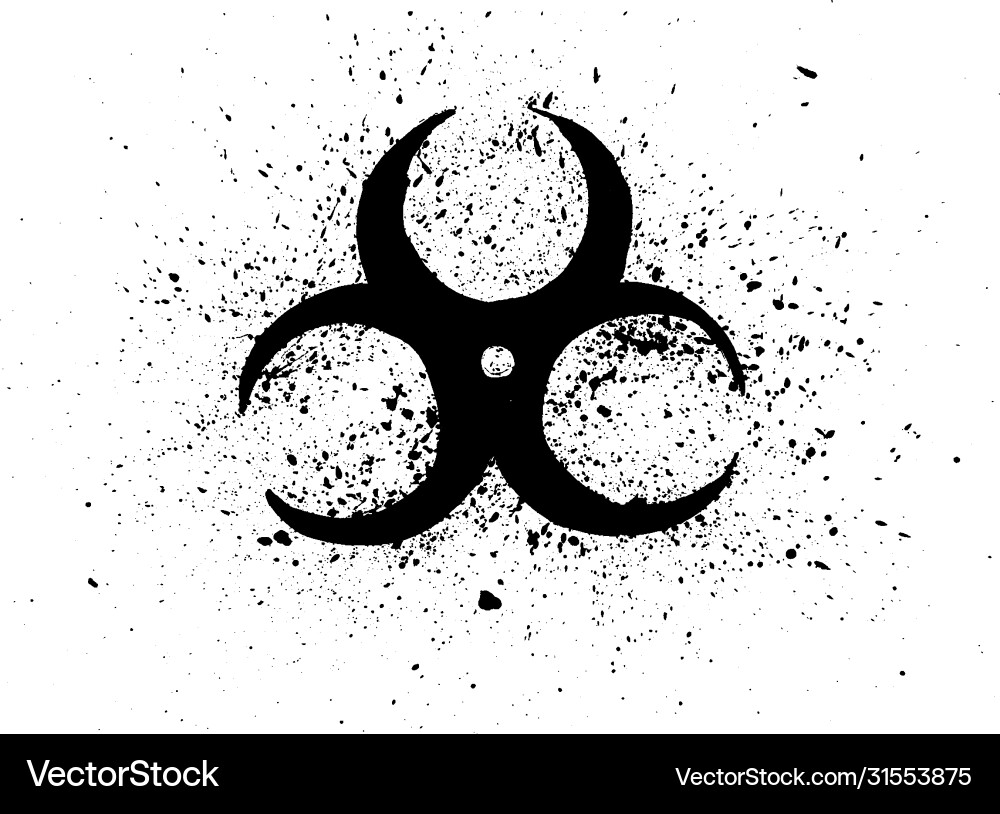 Biohazard dangerous sign icon isolated on white Vector Image