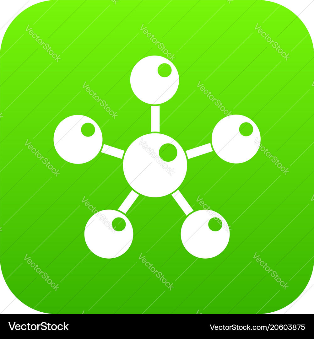 Chemical and physical molecules icon digital green