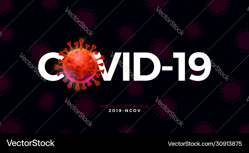Covid-19 coronavirus outbreak design with virus Vector Image