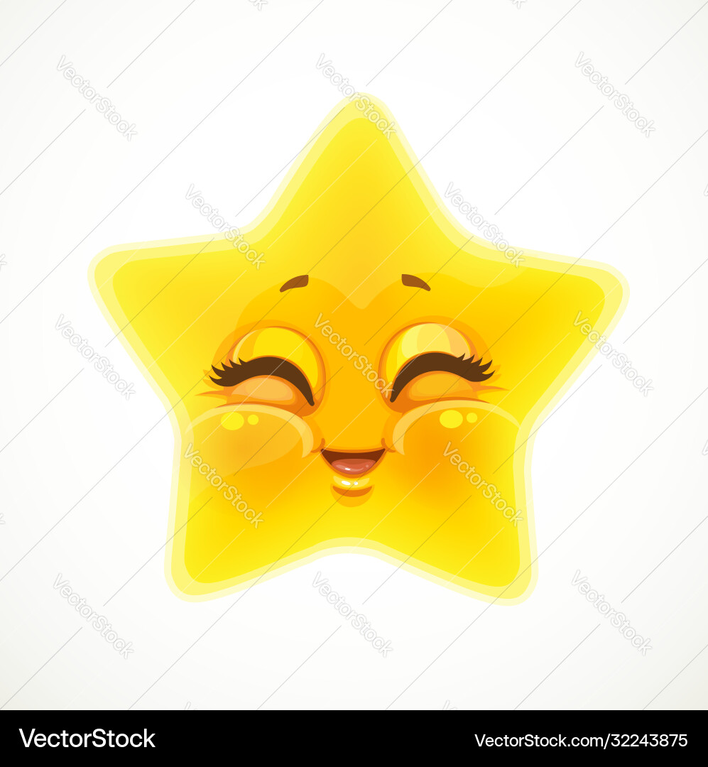 Cute cartoon funny smiling star Royalty Free Vector Image