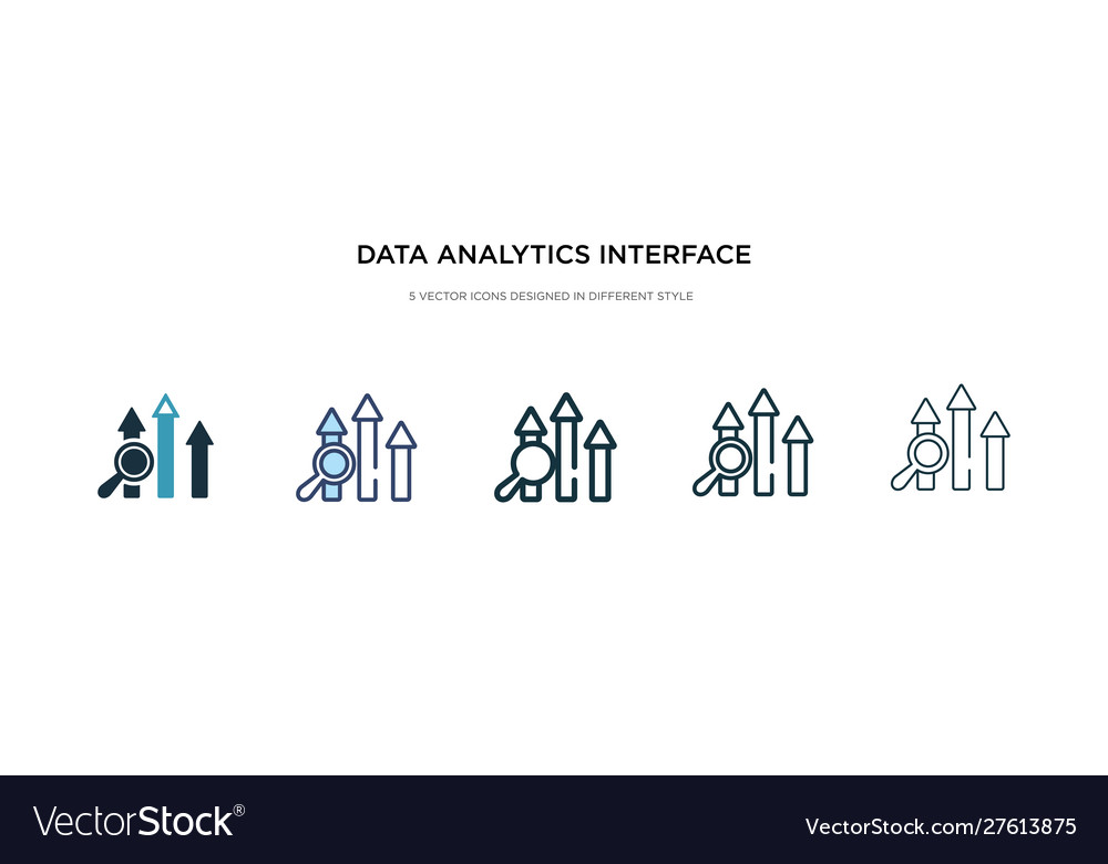 Data analytics interface icon in different style Vector Image