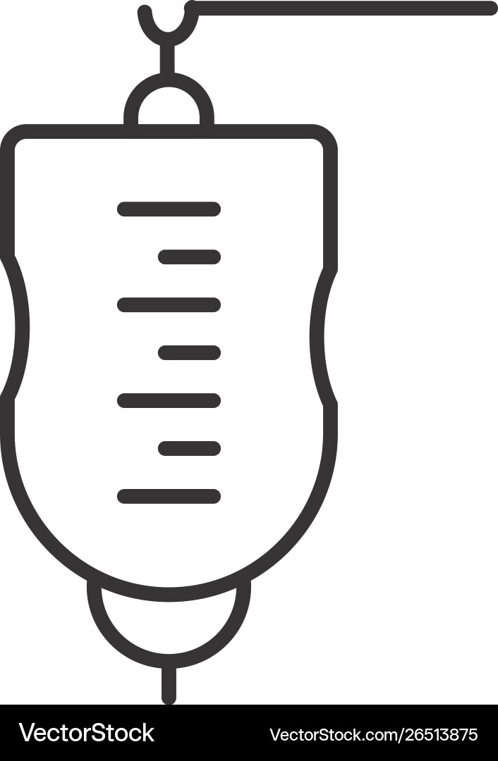 Medical drip line black icon Royalty Free Vector Image