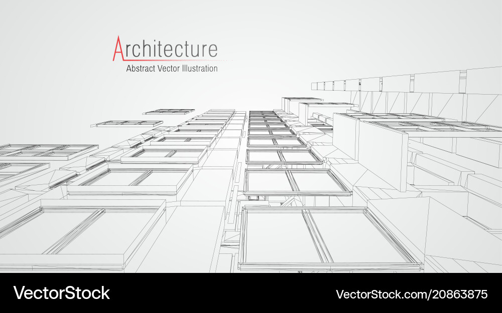 Modern architecture wireframe concept of urban Vector Image