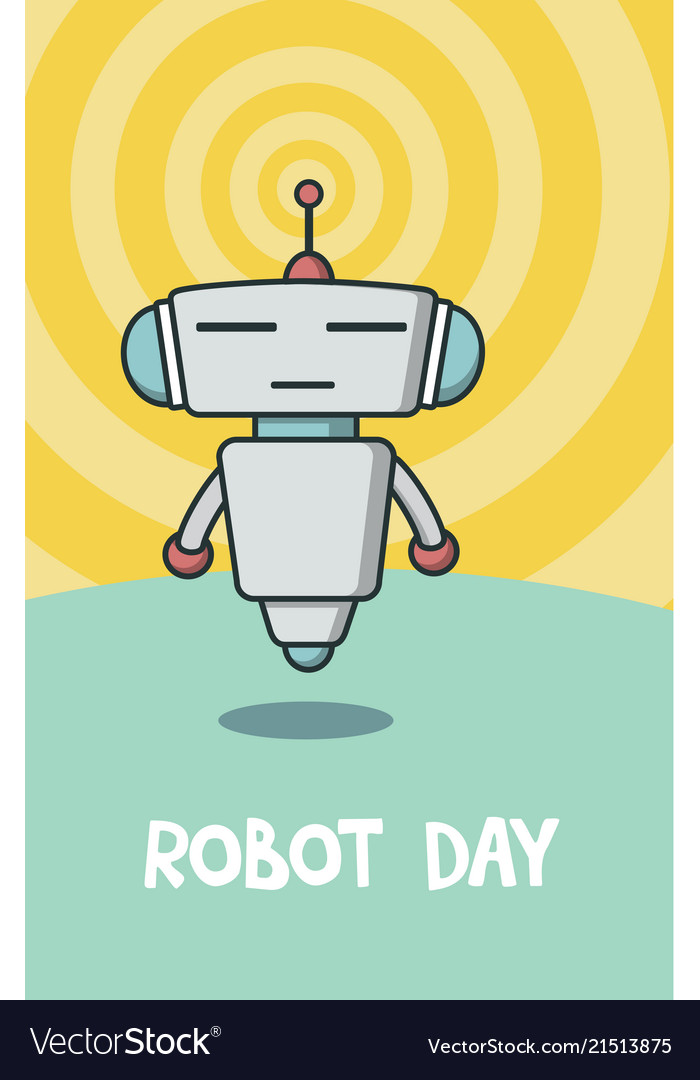 Robot day banner Royalty Free Vector Image - VectorStock