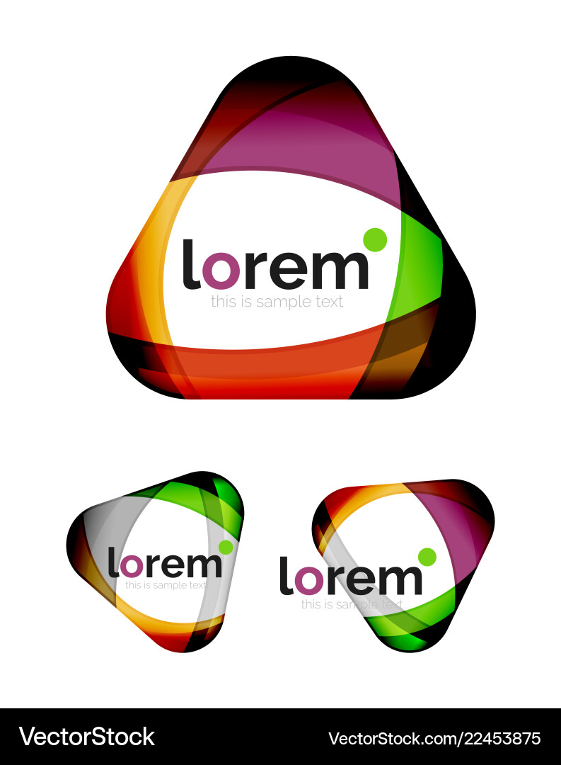 Set of geometric shape convergence logo design Vector Image