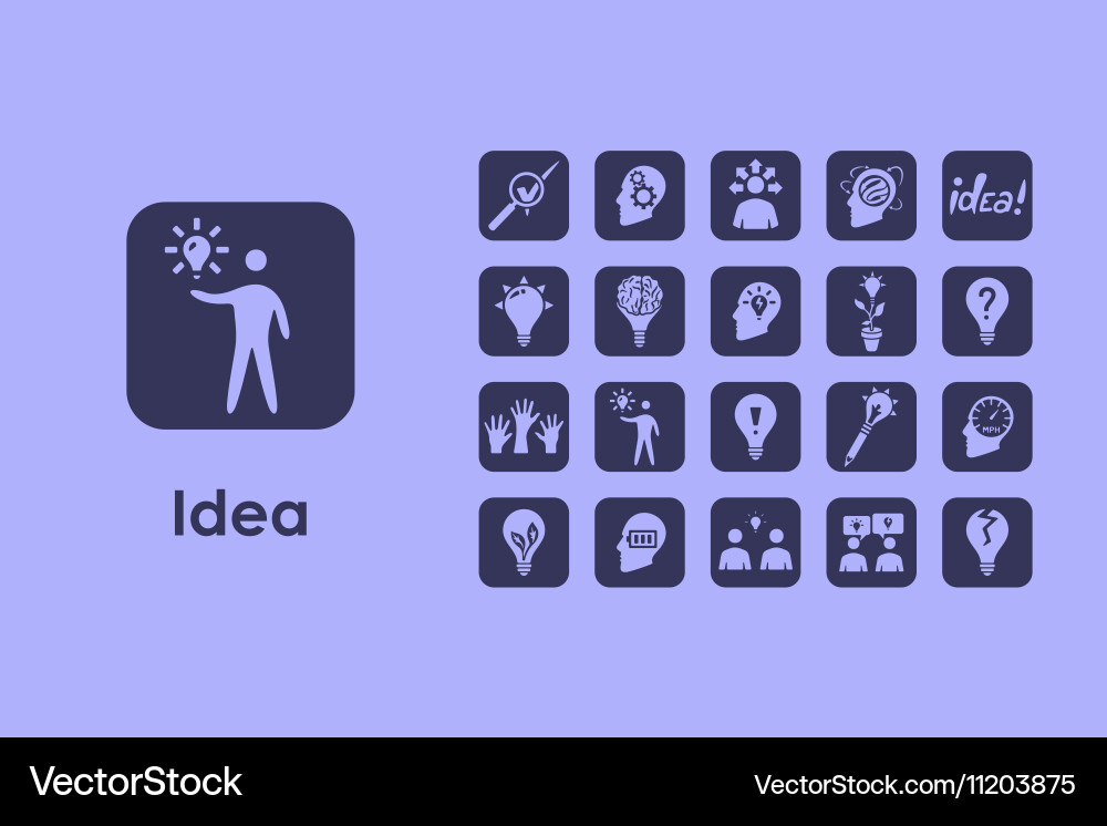Set of idea simple icons Royalty Free Vector Image