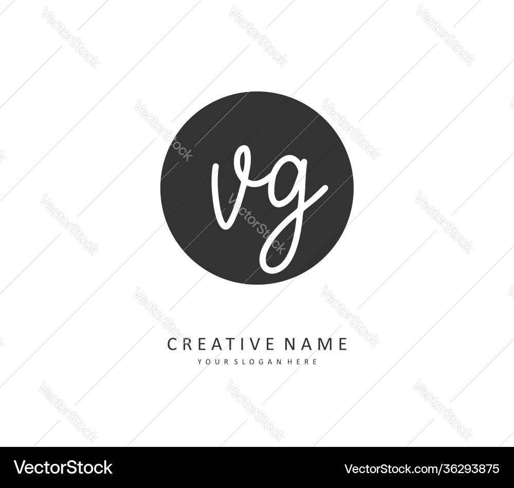 Vg initial letter handwriting and signature logo Vector Image