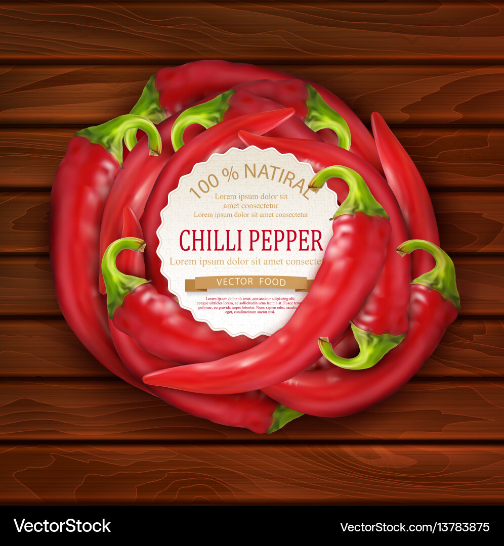 With red hot chili pepper placed in a circle Vector Image