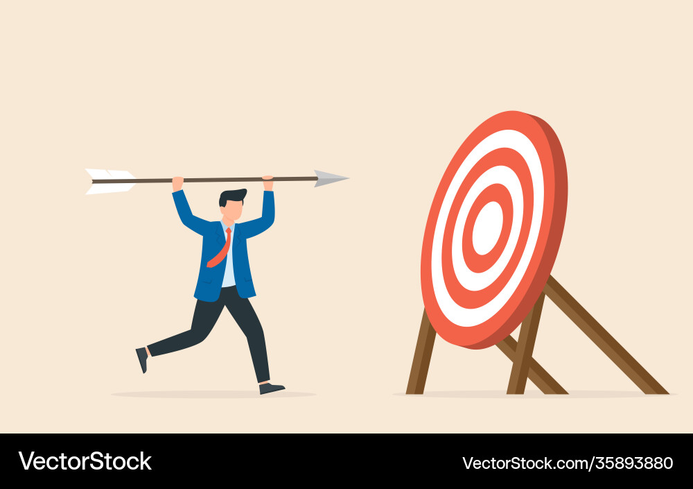 A man with an arrow in his hands sets and Vector Image