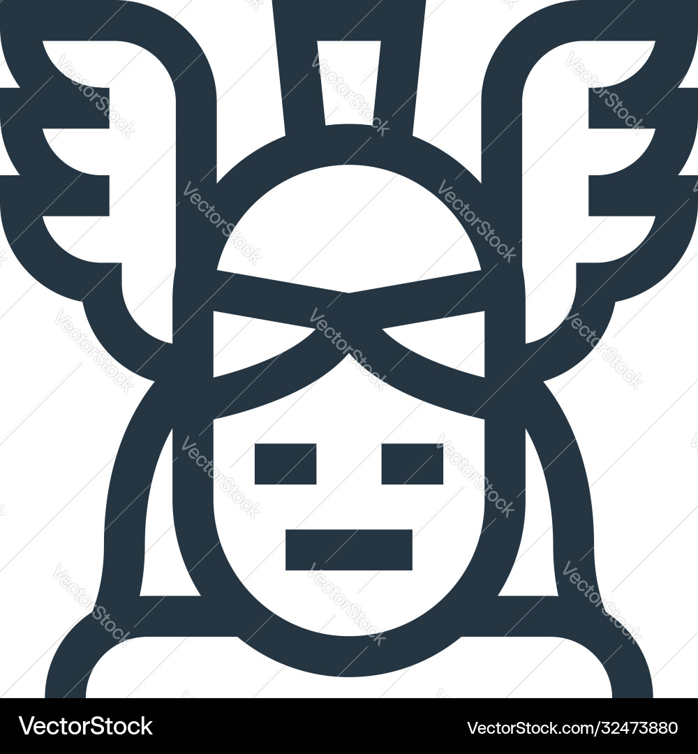 Athena icon isolated on white background outline Vector Image