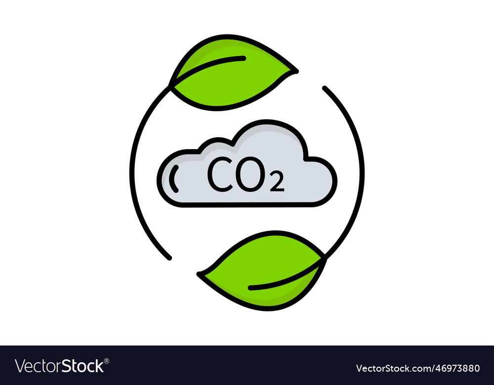 Carbon dioxide emission reduction icon icon Vector Image