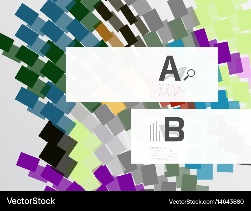 Colorful lines rectangles and stripes with option Vector Image