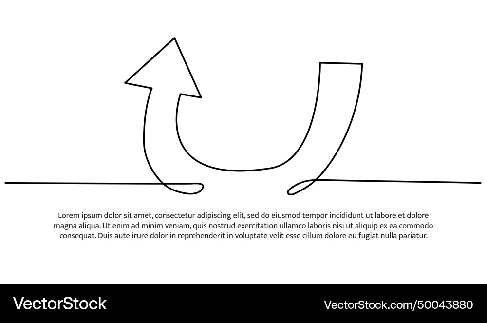 Continuous line design of arrow pointing up one Vector Image