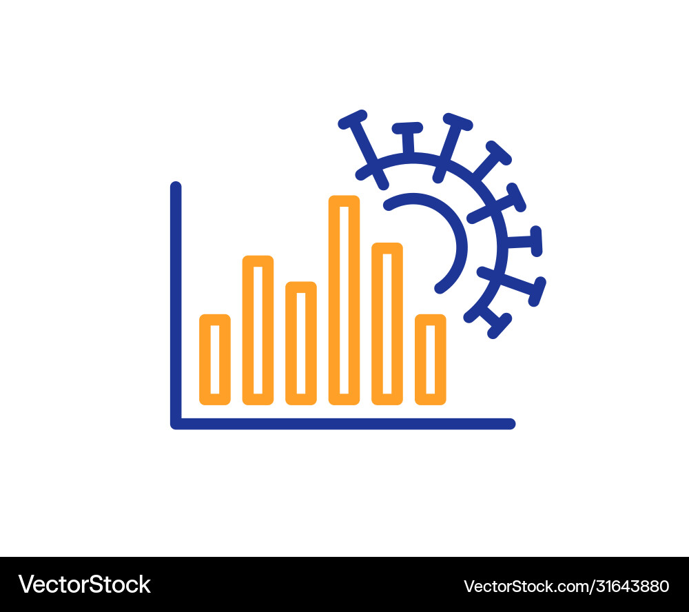 Coronavirus statistics line icon covid-19 Vector Image