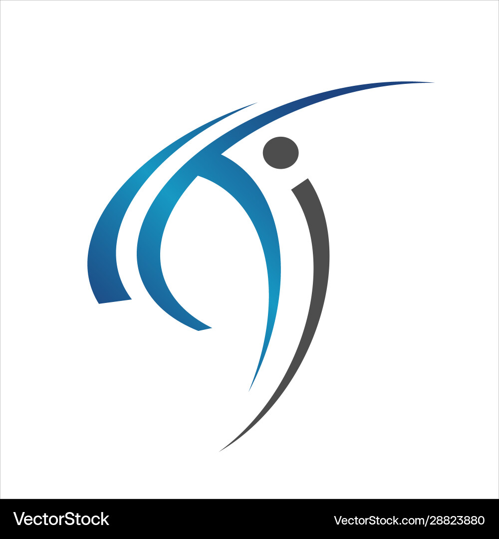 Curvy style design initial t letter t logo Vector Image