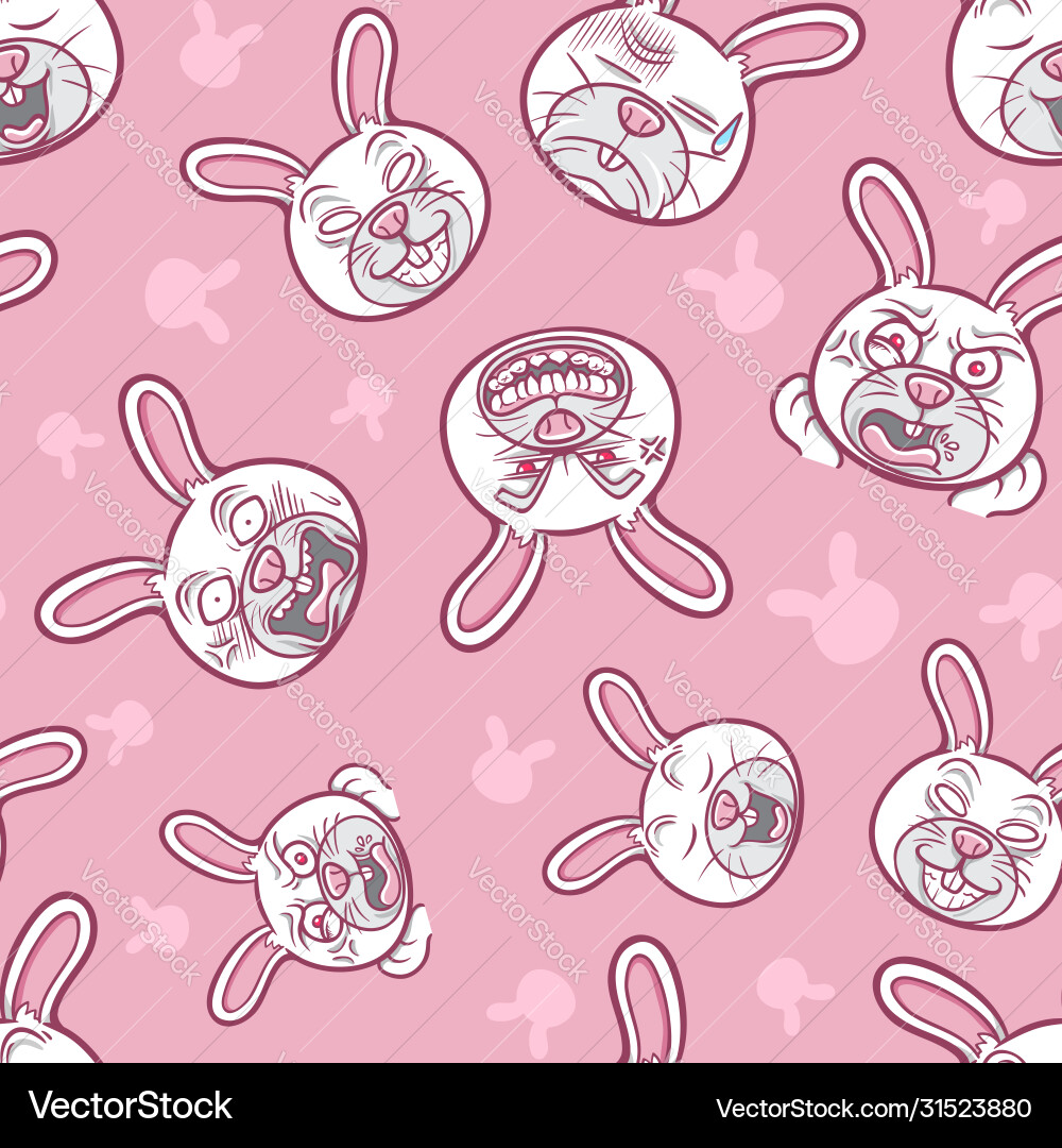 Cute pet animal rabbit emoticons Royalty Free Vector Image