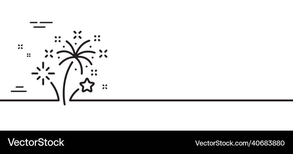 Fireworks line icon pyrotechnic salute sign Vector Image