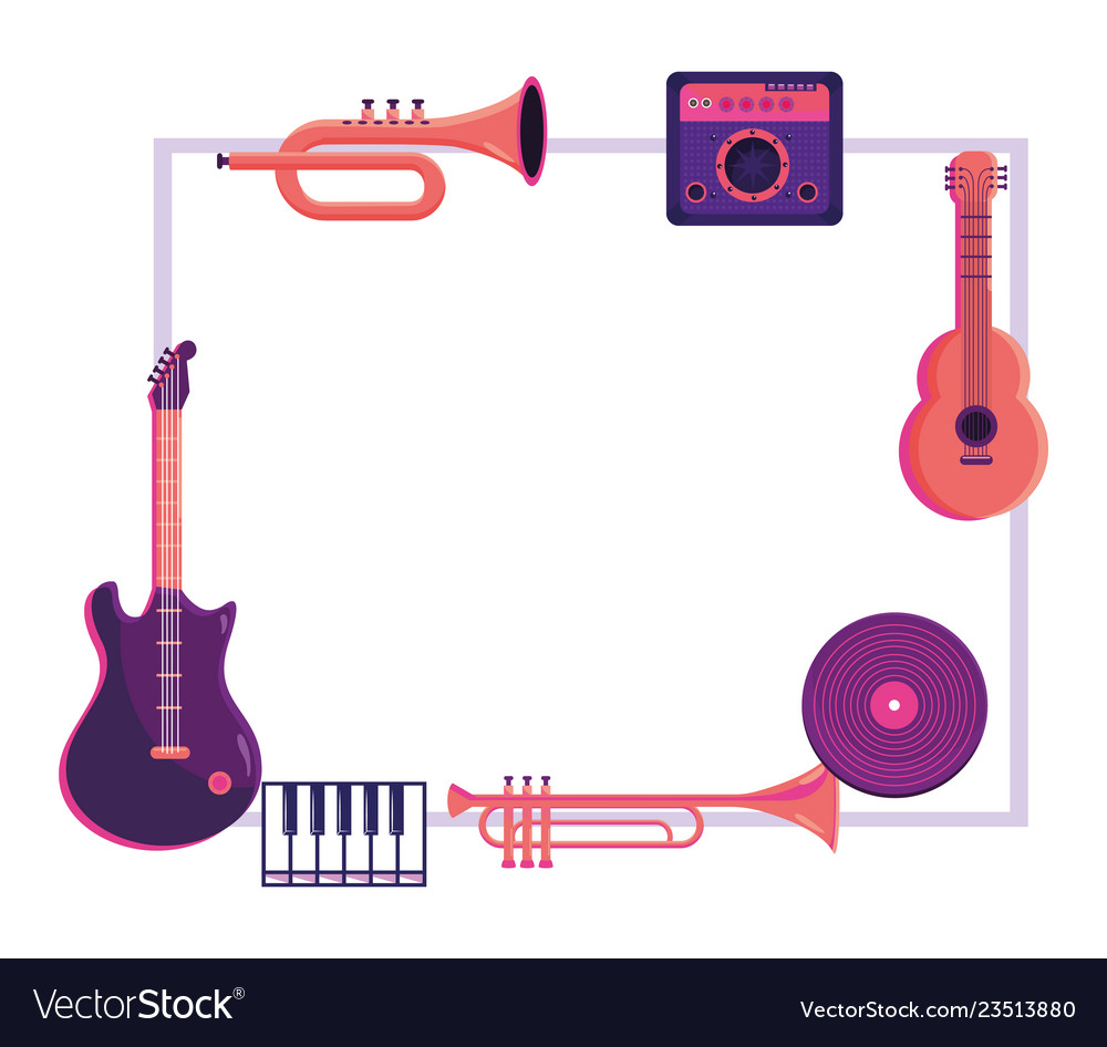 Instruments frame design Royalty Free Vector Image