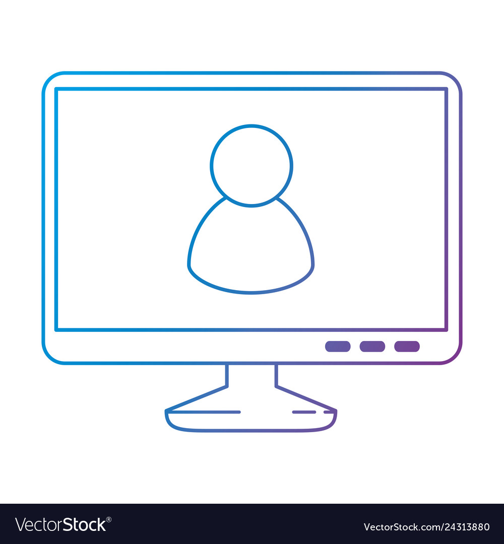 Monitor computer with user avatar Royalty Free Vector Image