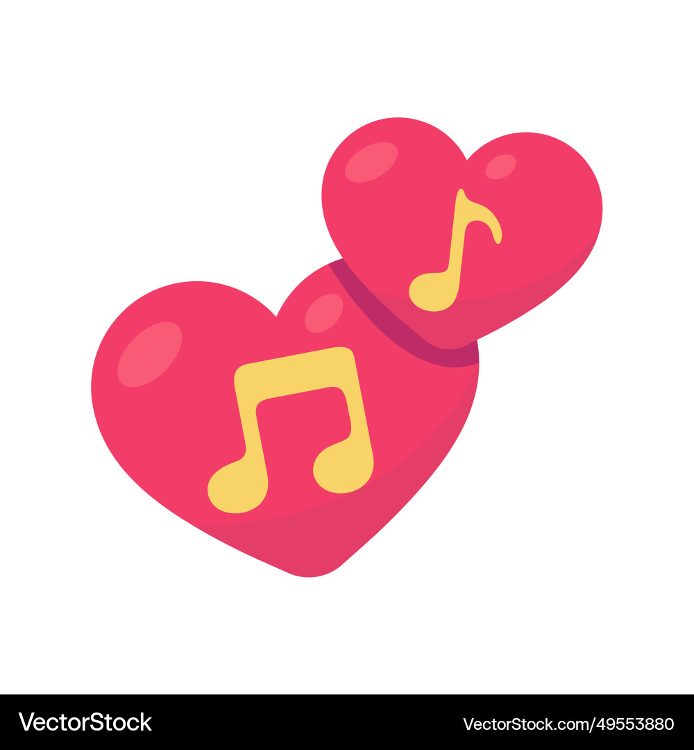 Musical notes on the heart ideas for playing love Vector Image