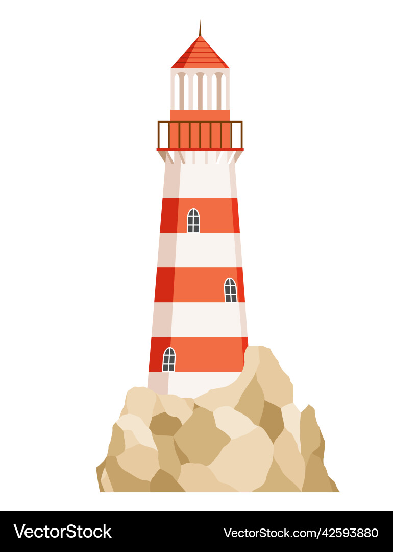 Nautical element lighthouse sea vintage marine Vector Image