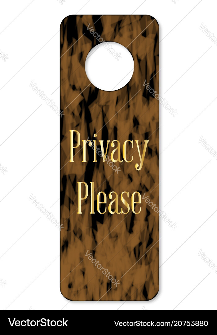 Privacy please door knob sign Royalty Free Vector Image