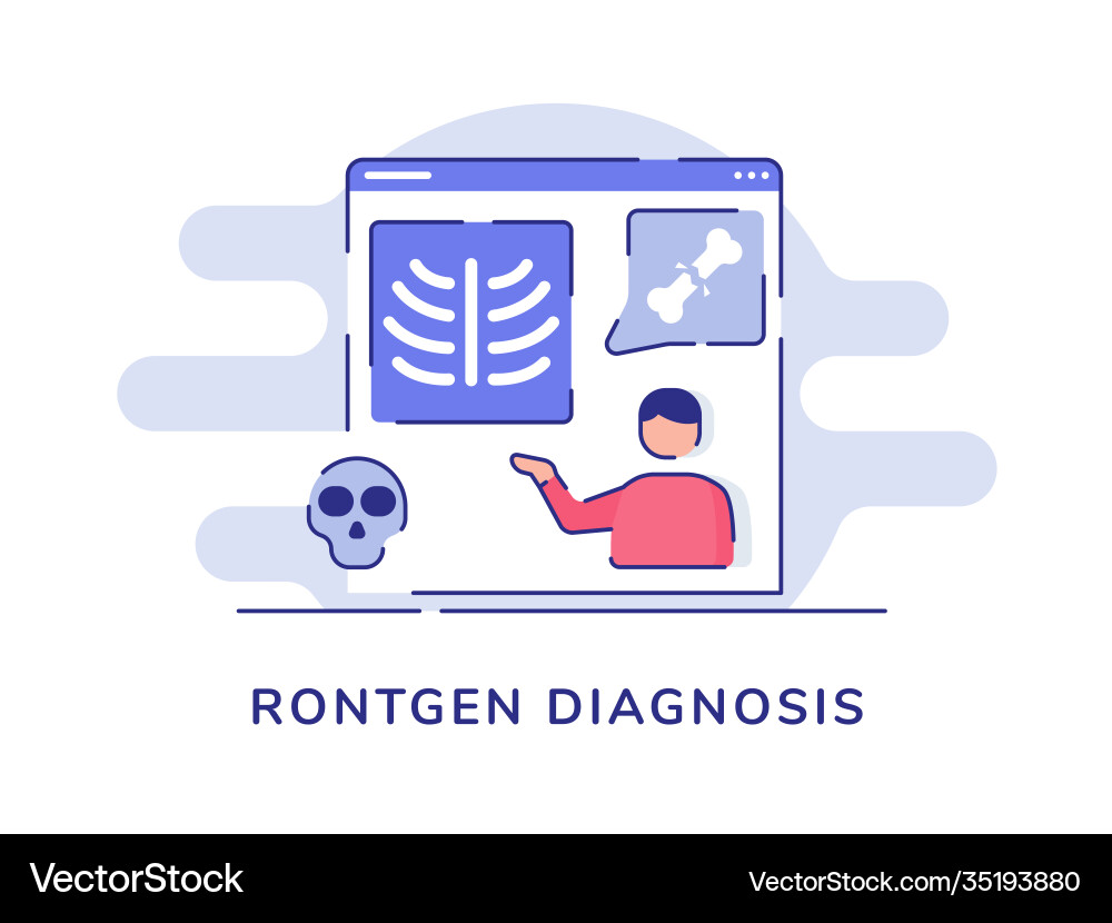 Rontgen diagnosis concept men present bone Vector Image