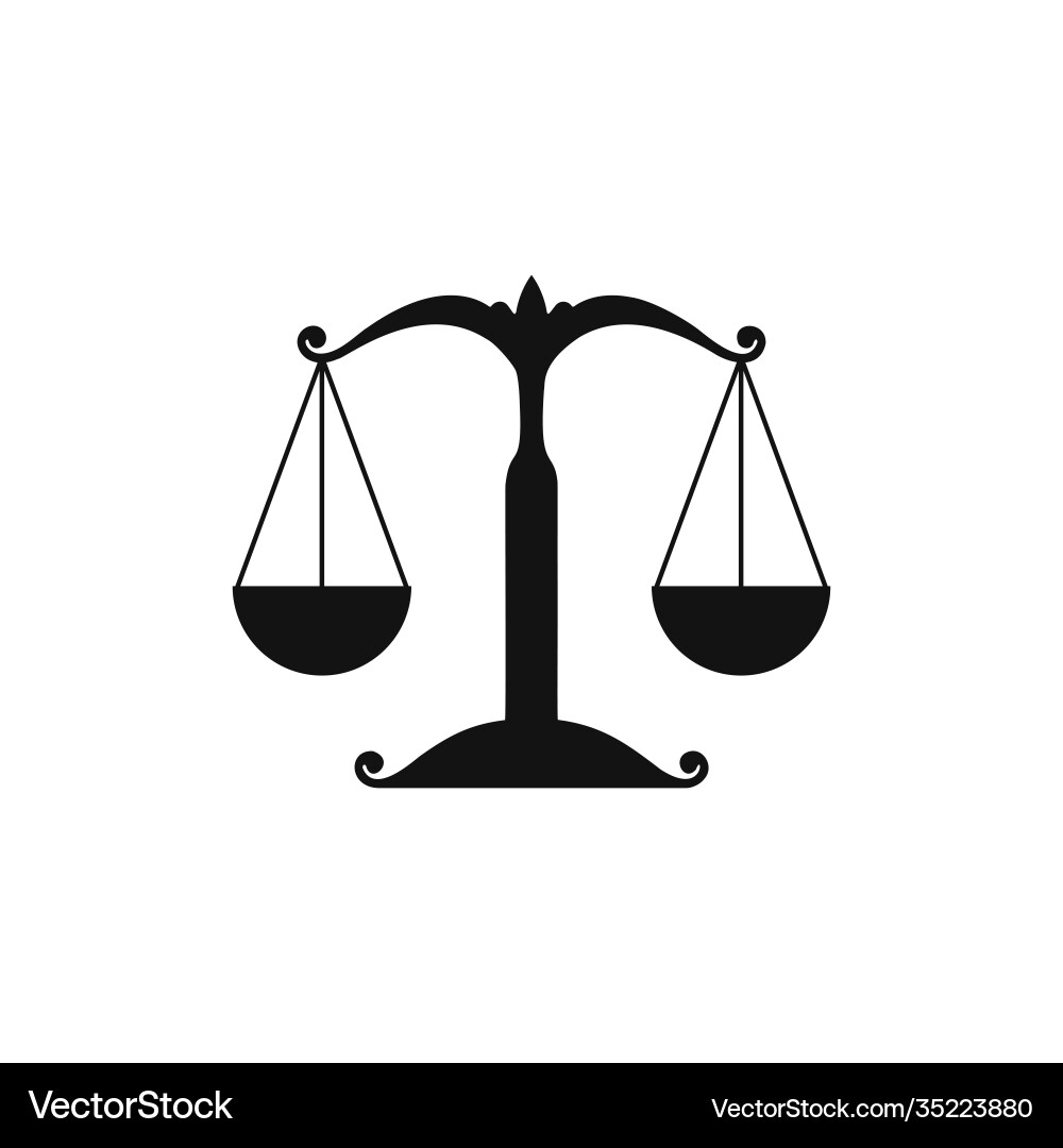 Scale icon law firm logo template simple flat Vector Image