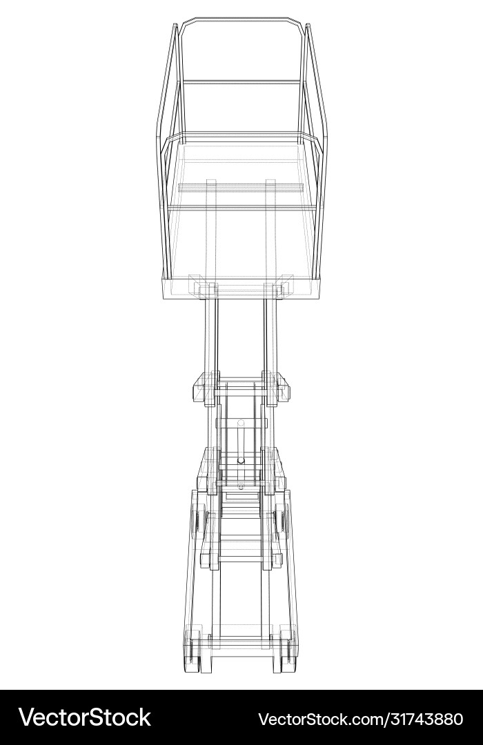 Scissor lift concept outline Royalty Free Vector Image