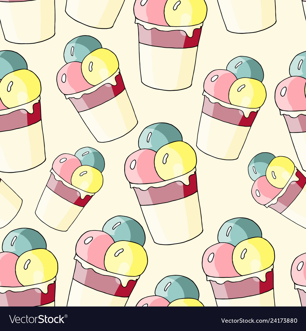 Seamless pattern with ice-cream Royalty Free Vector Image