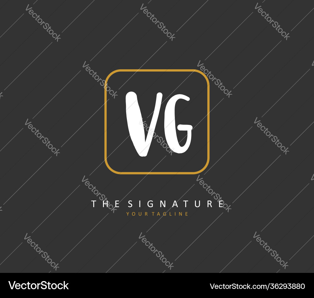 Vg initial letter handwriting and signature logo Vector Image